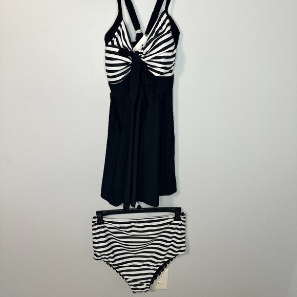 BloomChic | Swim | Bloomchic Nwt Stripes Patchwork Swim Dress | Poshmark